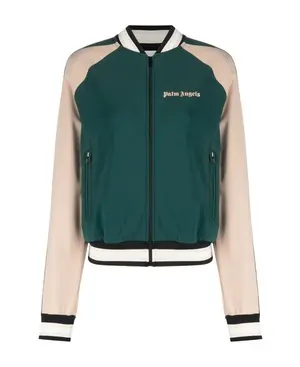 Palm Angels Zipped Cropped Bomber Jacket - Green