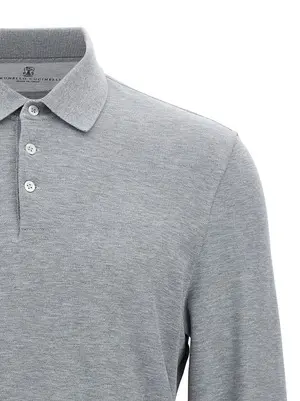 Brunello Cucinelli Long Sleeved Buttoned Polo Shirt