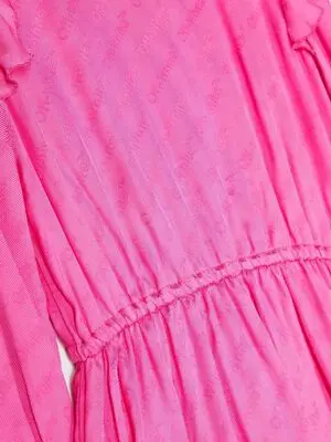 Off-White Ruffled Long-sleeve Dress