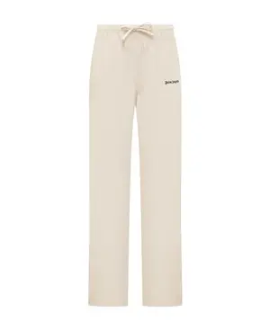 Palm Angels Logo Embroidered Drawstring Trousers - White