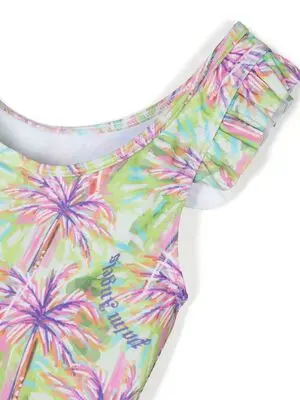 Palm Angels Palm Tree Ruffled One-piece Swimsuit