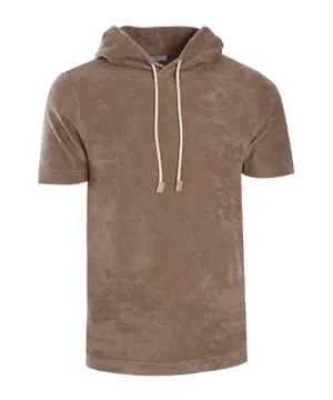 GRAN SASSO Short-sleeve Hoodie - Brown