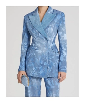 Ermanno Scervino Rose Motif Double-breasted Jacket