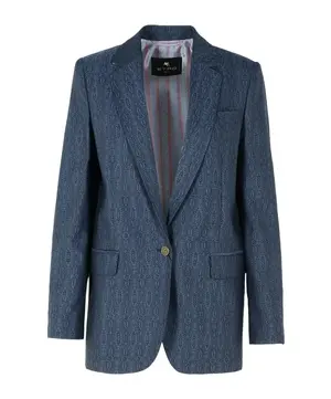 Etro Paisley Printed Blazer - Blue