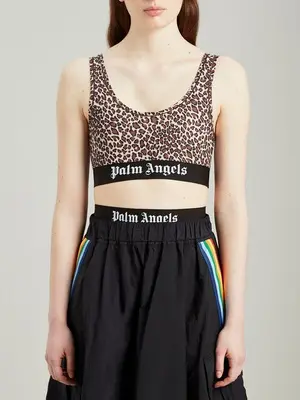 Palm Angels Leopard Print Sports Bra