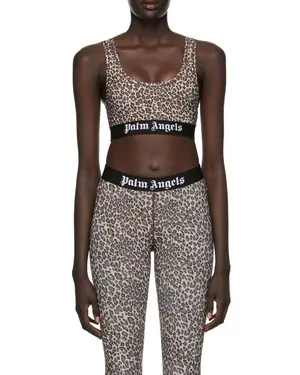 Palm Angels Leopard Print Sports Bra