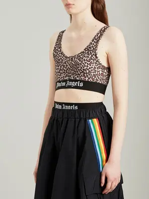Palm Angels Leopard Print Sports Bra