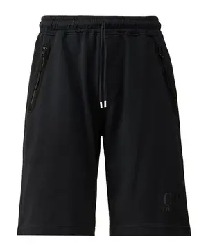 C.P. COMPANY Cotton Fleece Shorts - Black