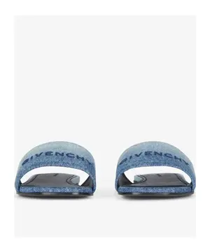 Givenchy Logo Detailed Denim Flat Mules