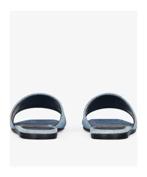 Givenchy Logo Detailed Denim Flat Mules