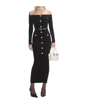 SELF-PORTRAIT Chenille Knit Midi Dress