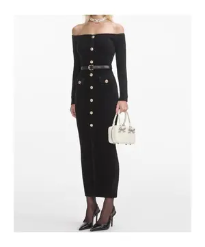 SELF-PORTRAIT Chenille Knit Midi Dress