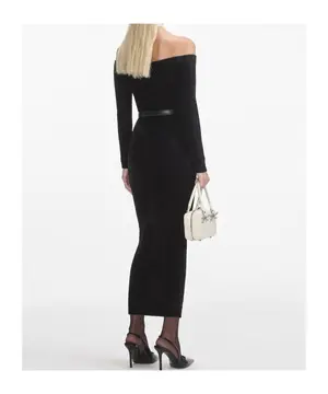 SELF-PORTRAIT Chenille Knit Midi Dress