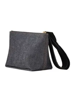Givenchy Small Denim Pouch With Bow Detail