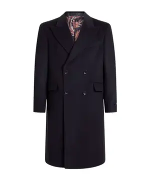Etro Double-breasted Cashmere Coat - Black