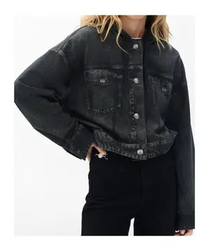 Rag & Bone Long Sleeve Denim Jacket - Black