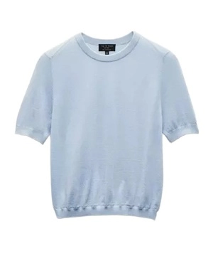 Rag & Bone Short Sleeve Knitted T-shirt - Light Blue