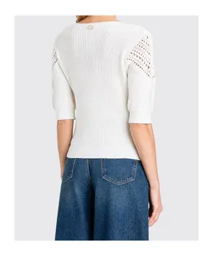 TWINSET Openwork Detail Knit Sweater