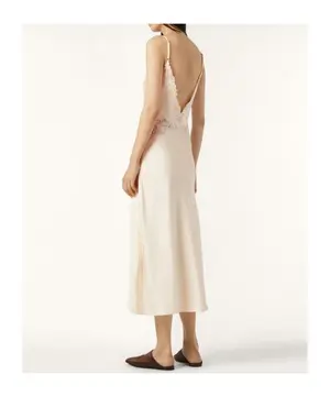 Loro Piana V-neck Midi Dress With Guipure Lace Panelling