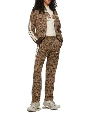 Palm Angels High Neck Leopard Jacquard Jacket