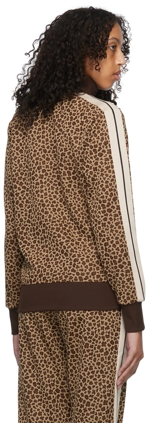 Palm Angels High Neck Leopard Jacquard Jacket