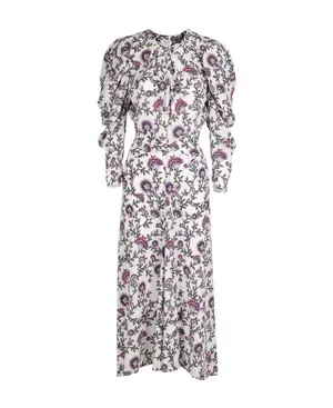 Isabel Marant Étoile Floral-print Silk Midi Dress - Gray