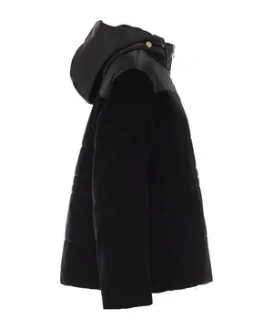 Fabiana Filippi Hooded Padded Velvet Jacket