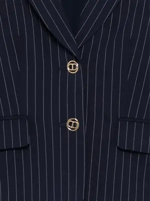 TWINSET Pinstripe-pattern Hooded Blazer