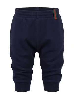 Gucci Baby Cotton Pants With Web - Dark Blue
