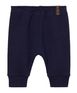 Gucci Baby Cotton Pants With Web Detail - Dark Blue