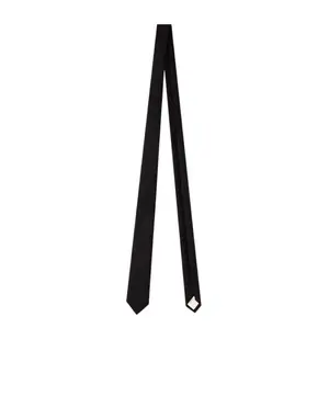 LARDINI Pointed-tip Tie - Black