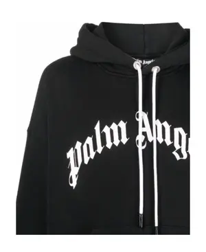 Palm Angels Logo Print Drawstring Hoodie