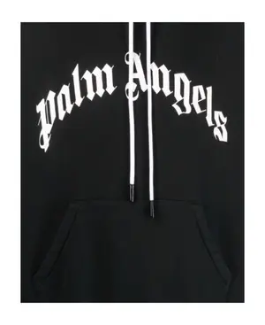Palm Angels Logo Print Drawstring Hoodie