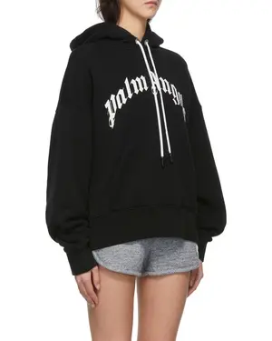 Palm Angels Logo Print Drawstring Hoodie