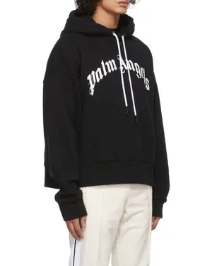 Palm Angels Logo Print Drawstring Hoodie