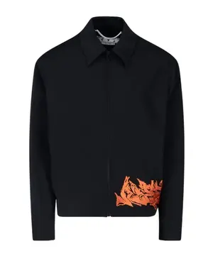 Off-White Zip-up Long-sleeve Jacket With Logo Detail - No