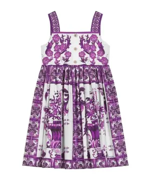 Dolce & Gabbana Graphic-print Cotton Dress - Purple