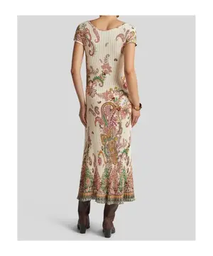 Etro Floral Motif Ribbed Dress