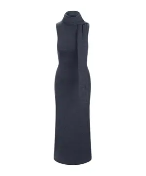 Midi Dresses with Detached Scarf