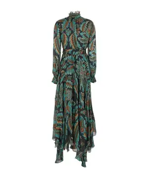 Etro Paisley Printed Pleated Maxi Dress