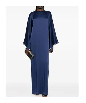 Stella McCartney Pearl Embellished Satin Maxi Dress