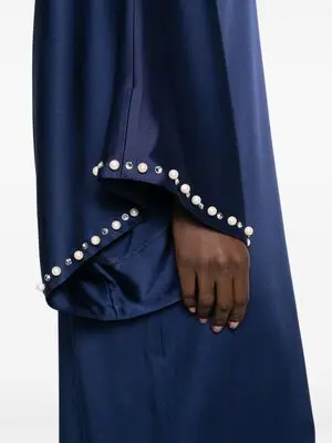 Stella McCartney Pearl Embellished Satin Maxi Dress