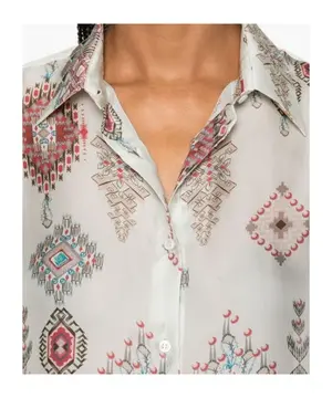 Ermanno Scervino Geometric Print Long Sleeve Shirt