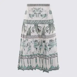 Fabiana Filippi Graphic Printed Pleated Midi Skirt
