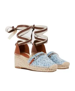 Stella McCartney Espadrille Wedge Sandals With Chain Detail
