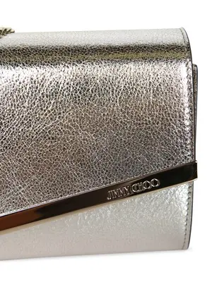 JIMMY CHOO Emmie Metallic-effect Chain-strap Clutch Bag