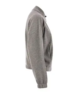 Fabiana Filippi Diamond Wire Ball Pin Detail Bomber Jacket - Gray