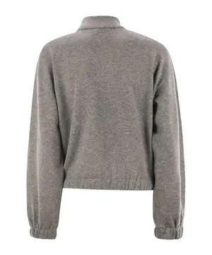 Fabiana Filippi Diamond Wire Ball Pin Detail Bomber Jacket - Gray