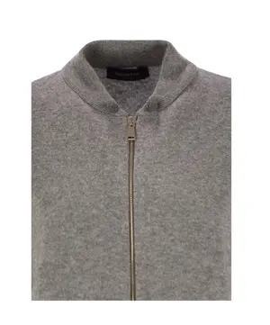 Fabiana Filippi Diamond Wire Ball Pin Detail Bomber Jacket - Gray