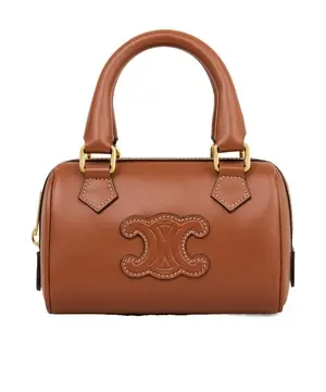 Celine Mini Boston In Smooth Calfskin - Tan